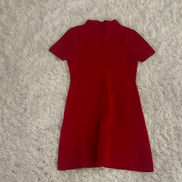 Zara | Dresses | Zara Red Funnel Neck Knit Dress | Poshmark